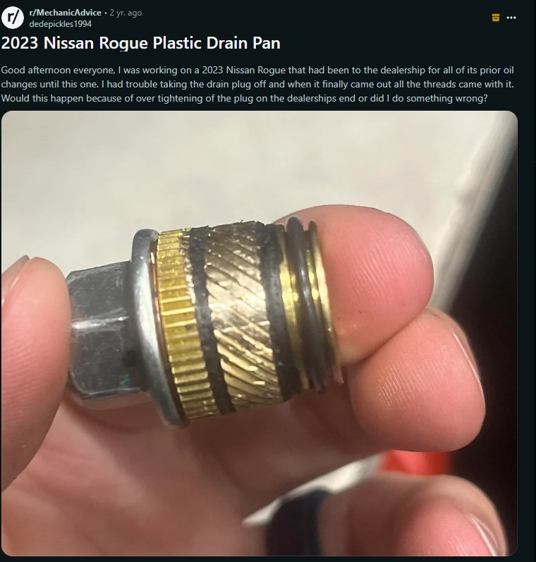 Nissan Owner Says "They have five Nissan Rogues sitting on their lot waiting for new oil pans ...